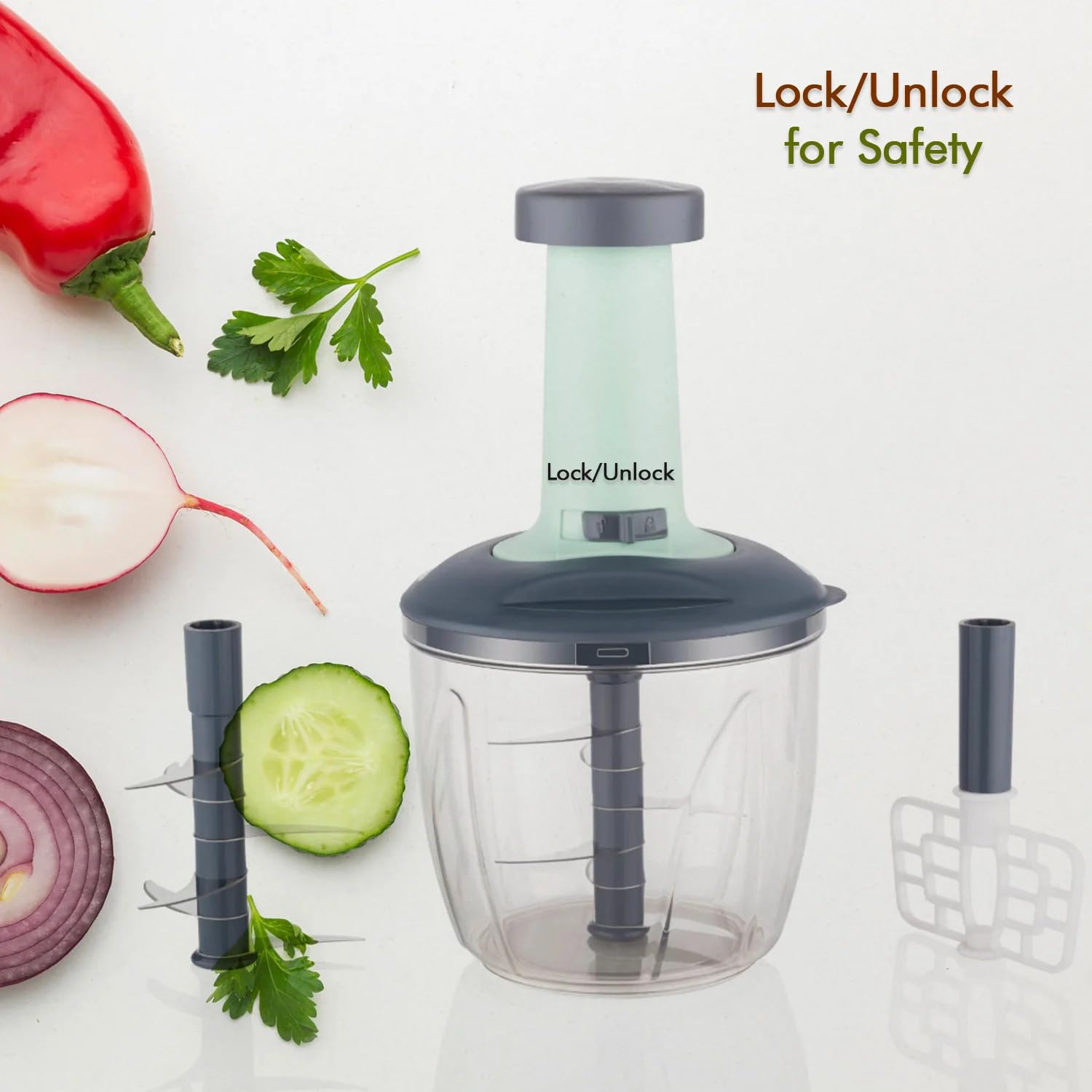 Push Chopper - (1100ml) - kitchnifty
